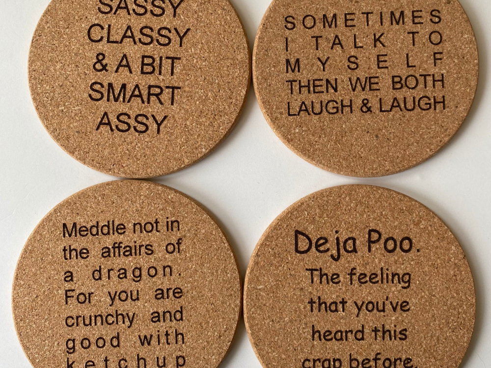 Set of 4 fun coasters | BDR Creative Studios